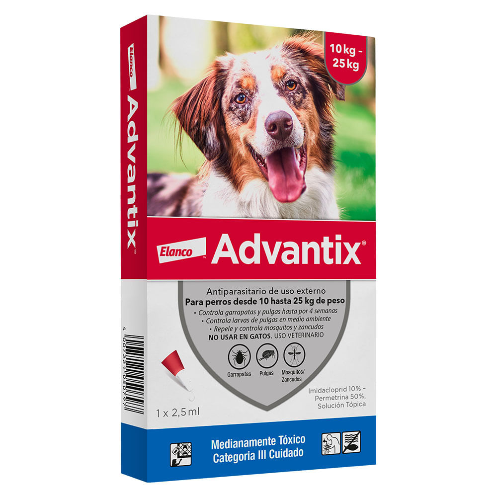 ADVANTIX 10 A 25 KG. PIPETA 2.5 ML - Profar